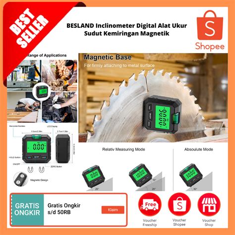 Jual Inclinometer Digital Alat Ukur Sudut Kemiringan Magnetik Pengukur Sudut Digital Untuk