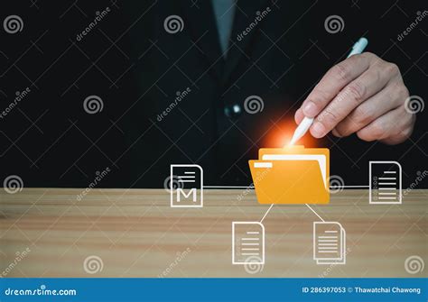 Folder Document Management System Dms Open File Folder With Flying