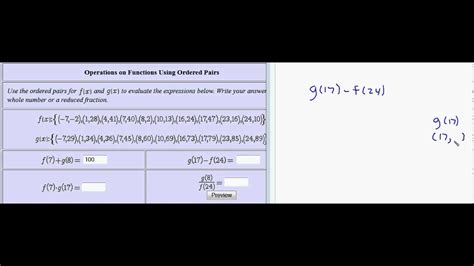 Addsubmultdiv Functions With Values Youtube