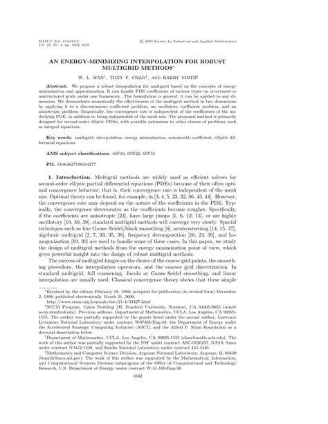 pdf an energy minimizing interpolation for robust multigrid methods