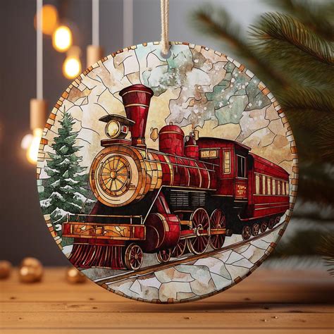 Vintage Train Christmas Ornament Steam Engine Ceramic Keepsake Etsy