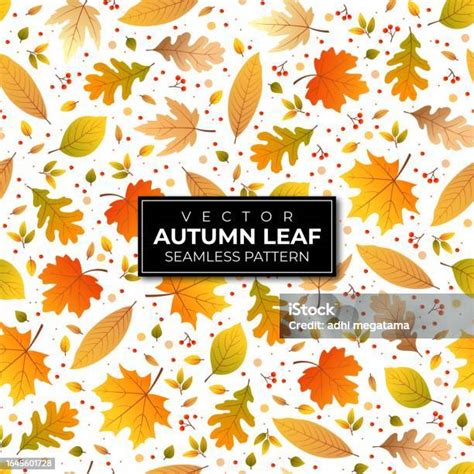 Seamless Pattern Gradation Autumn Leaves And Fruit Stock Illustration