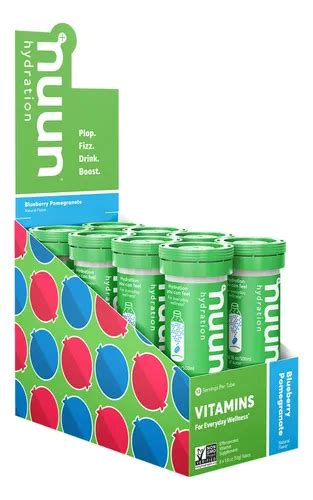 Comprimidos De Eletrólitos Nuun Hydration Vitamins Blueberry Frete Grátis