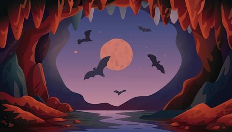 Premium Vector Cave With Bats