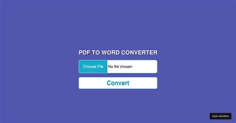 Koushikxy CodeClause PDF To WORD Converter Codesandbox
