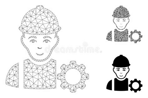 Repairman Vector Mesh 2d Model And Triangle Mosaic Icon Stock Vector