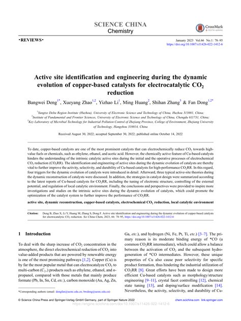 Pdf Active Site Identification And Engineering During The Dynamic Evolution Of Copper Based
