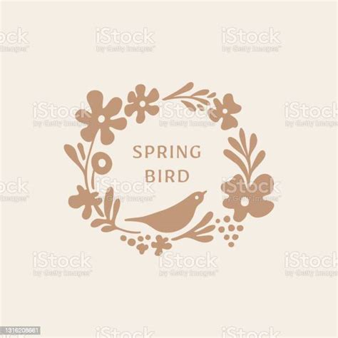 심플한 핸드 그린 및 리노컷 스타일로 벡터 일러스트레이션 자연스러운 프린트 포스터 또는 로고 디자인 템플릿 봄 일러스트 니드와