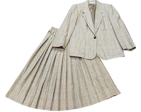 Vtg Womens 2pc Tweed Wool Suit Set Ml Jacket Skirt Evan Picone 70s
