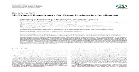 Pdf Review Article 3d Printed Biopolymers For Tissue Journalsijps