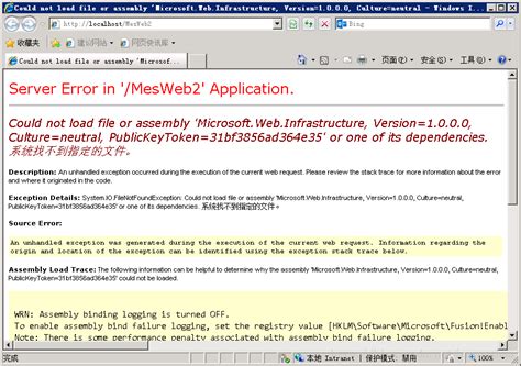 Could Not Load File Or Assembly Microsoftwebinfrastructurecould Not