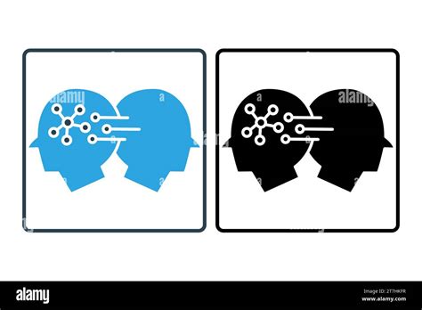 Artificial Intelligence Icon Human Machine Collaboration Human Head