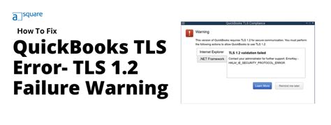 Fix Quickbooks Tls Error Internet Security Warning Message