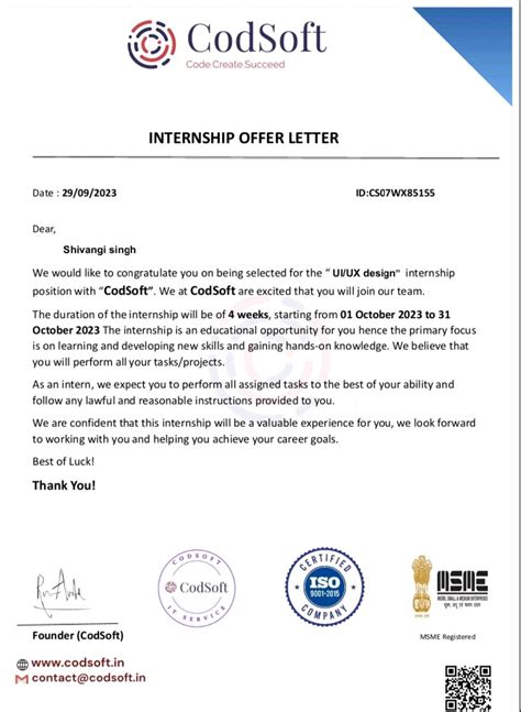 Shivangi Singh On Linkedin Codsoft Intership Webdesigner