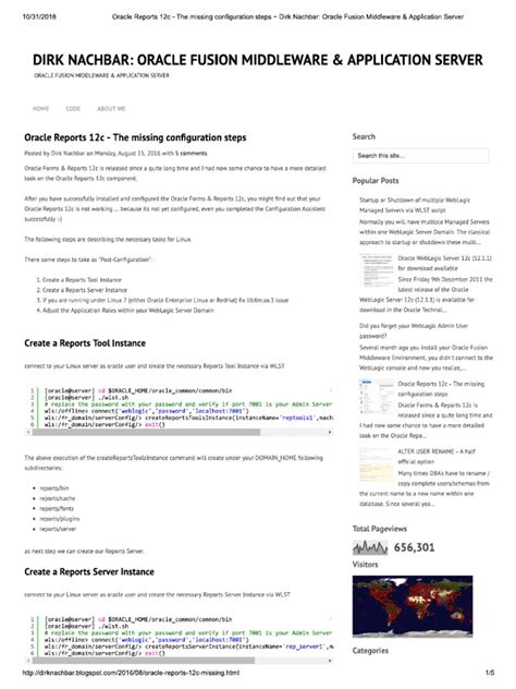 Oracle Reports 12c The Missing Configuration Steps Pdf