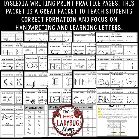 Dyslexia Handwriting Practice Letter Formation Manuscript Print Letter Writing The Little