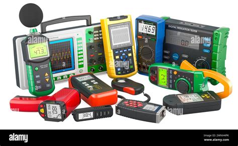 Set Of Digital Measuring Devices Digital Sound Level Meter Oscilloscope Multimeter Clamp