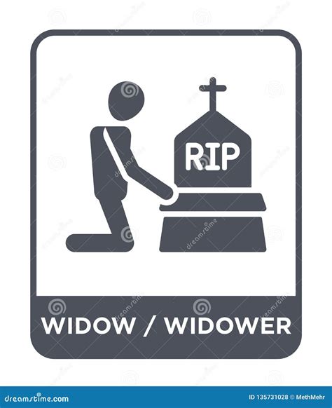 Widow Widower Icon Trendy Widow Widower Logo Concept On White