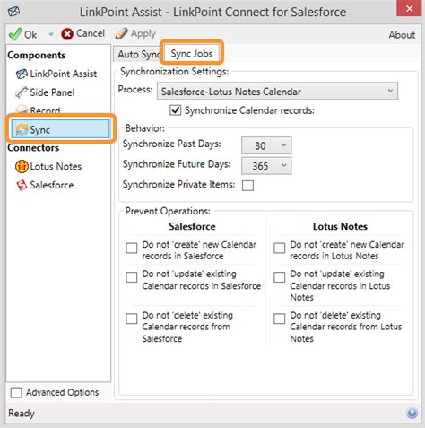 Configuring Linkpoint Connect Manual Sync Settings Ibm Notes Salesforce Knowledge Base