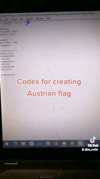 Python Turtle Module Codes For Creating Austrian Flag Youtube