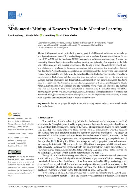Pdf Bibliometric Mining Of Research Trends In Machine Learning