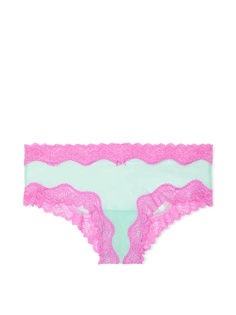 Tease Mesh Lace Trim Cheeky Panty Image Number Null