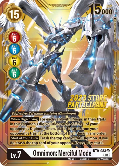 Omnimon Merciful Mode 2023 Store Participant X Record Digimon Card Game