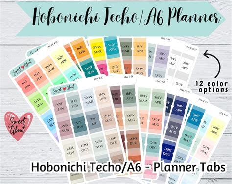 A6 Plastic Mini Index Tabs Abbreviated Months Etsy