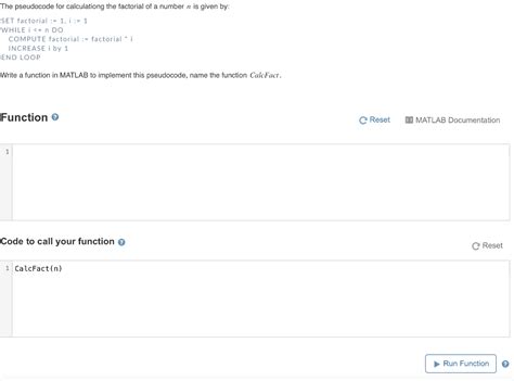 Solved The Pseudocode For Calculationg The Factorial Of A