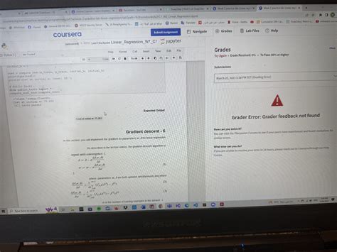 Jupyter Error Grading My Assignment Supervised Ml Regression And