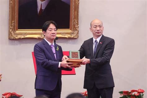 親授賴清德國璽 韓國瑜吐心聲：見證民主、期許新猷