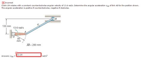 solved crank oa rotates with a constant counterclockwise
