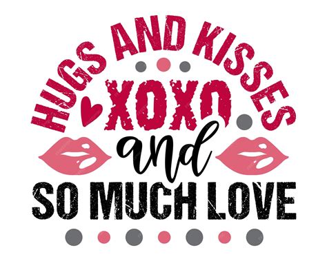 Premium Vector Hugs And Kisses Xoxo And So Much Love Colorful