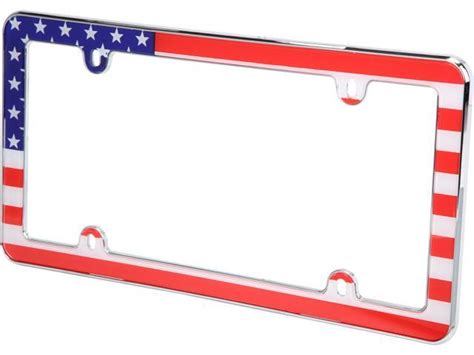 Cruiser Accessories Nut 23003 Usa Flag License Plate Frame Chrome