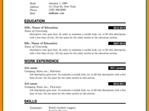 Cv Resume Format Word File 5 Cv Format Ms Word File Theorynpractice Williamson