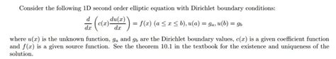 Solved Consider The Following 1d Second Order Elliptic