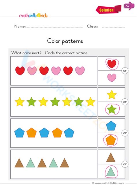 color patterns worksheet worksheets library
