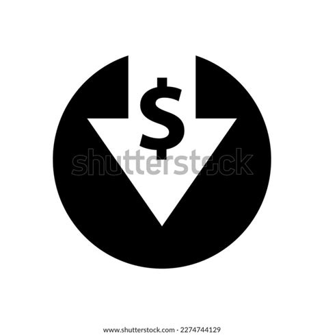 Cost Reduction Icon Dollar Down Icon Stock Vector Royalty Free