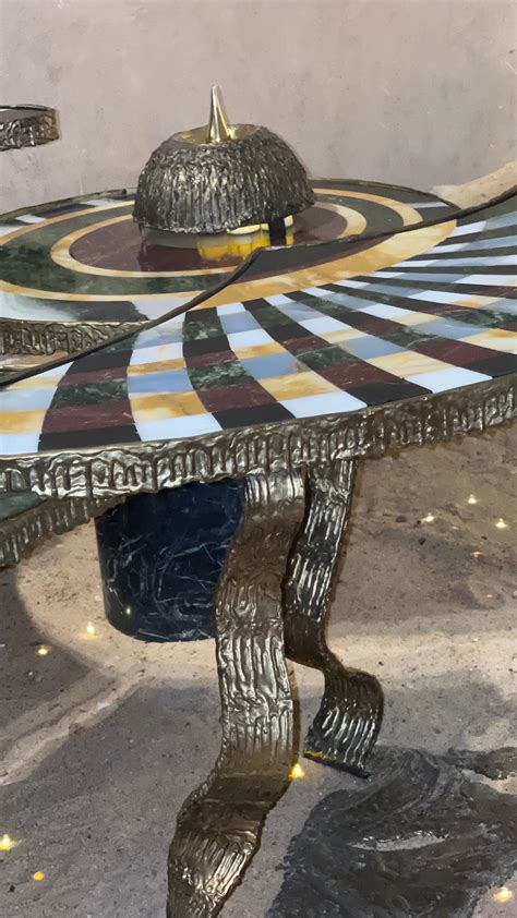 Scarab Multicolor Marble And Brass Coffee Table For Sale At 1stdibs