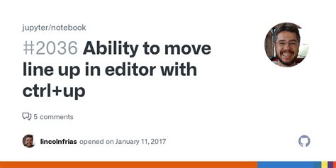 Ability To Move Line Up In Editor With Ctrlup · Issue 2036 · Jupyternotebook · Github