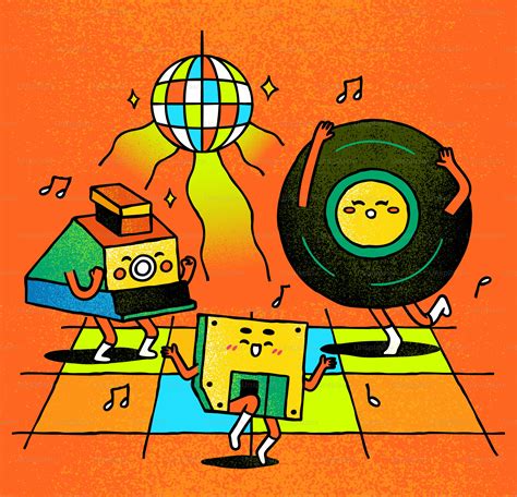 A Cartoon Of A Record Player And A Record Player Vector Background