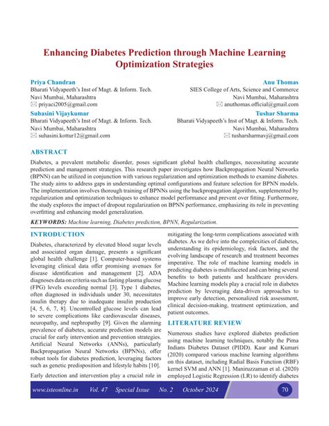 Pdf Enhancing Diabetes Prediction Through Machine Learning