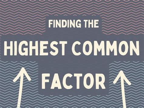 Finding The Highest Common Factor Teaching Resources