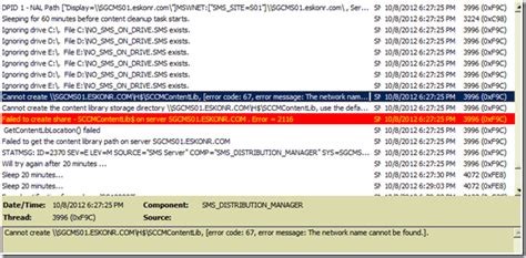 Sccm Configmgr 2012 Dp Error Failed To Create Share Sccmcontentlib Error2116 All About