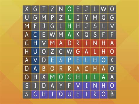 Ca A Palavras Ch Lh Nh Wordsearch