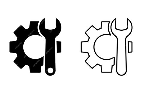 Premium Vector Gear And Wrench Symbols Vector Illustration Maintenance Icons