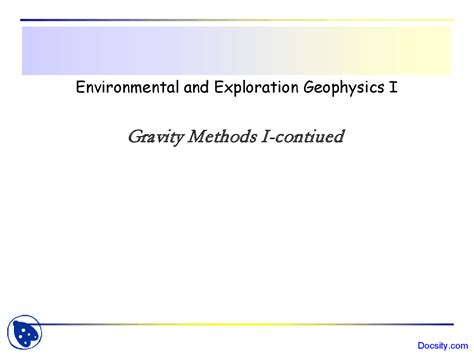 Environmental And Exploration Environment And Geology Lecture