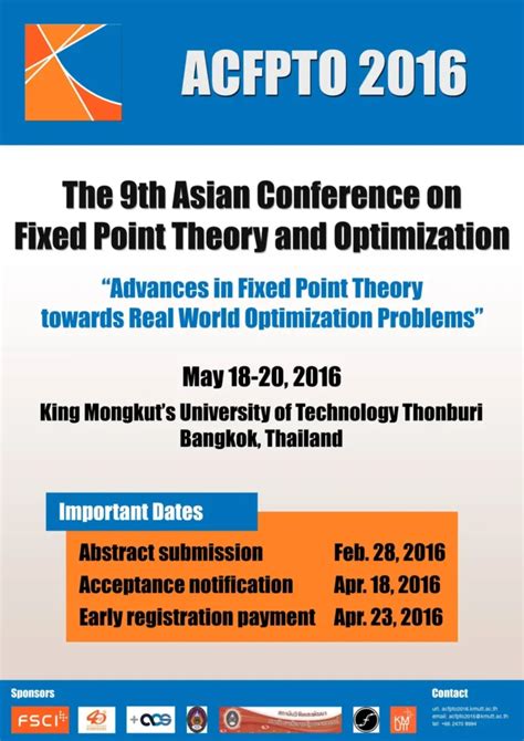Asian Conference On Fixed Point Theory And Optimization Tacs