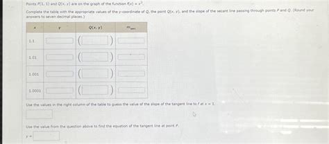 solved points p 1 1 and q x y are on the