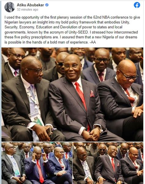 Unity Security Economy Power Devolution Others Atiku Address Nba Conference Politics